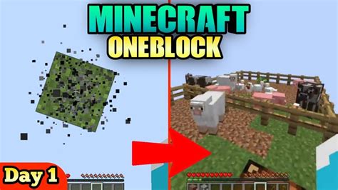 Minecraft Oneblock Challenge Minecraft Oneblock Survival Day 1 Youtube