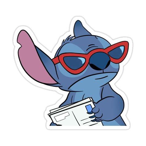 Stitch Newspaper Sticker By Victoriacai Милые рисунки Стикер арт Лило стич