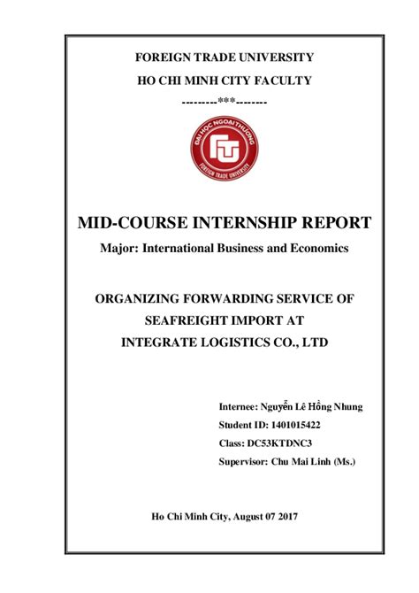 Doc Midterm Report For Freight Forwarding Internship