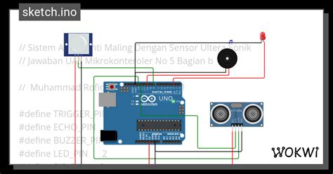 Alarm Anti Maling Dengan Sensor Ultera Sonik Copy Wokwi Esp32 Stm32
