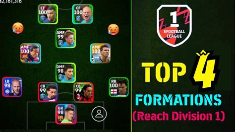 Top 4 Quick Counter Best Formations To Reach Division 1 🥵 Efootball