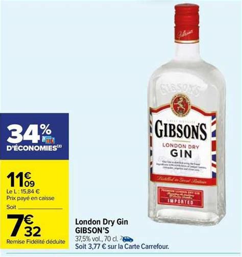Promo London Dry Gin Gibson S Chez Carrefour Market ICatalogue Fr