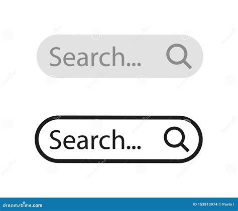 browser element with search engine interface bar template vector