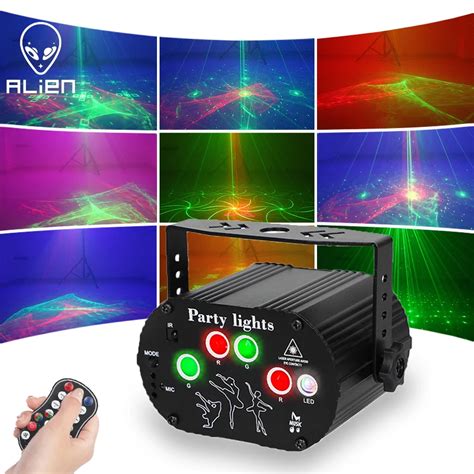 Alien 3 인 1 60 패턴 미니 Dj 디스코 레이저 라이트 오로라 프로젝터 Usb 충전식 Led 무대 조명 효과 파티