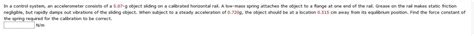 Solved In A Control System An Accelerometer Consists Of A