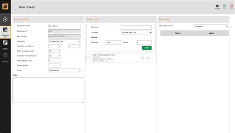 Experiment Info Menu — Rock Maker 45 Documentation