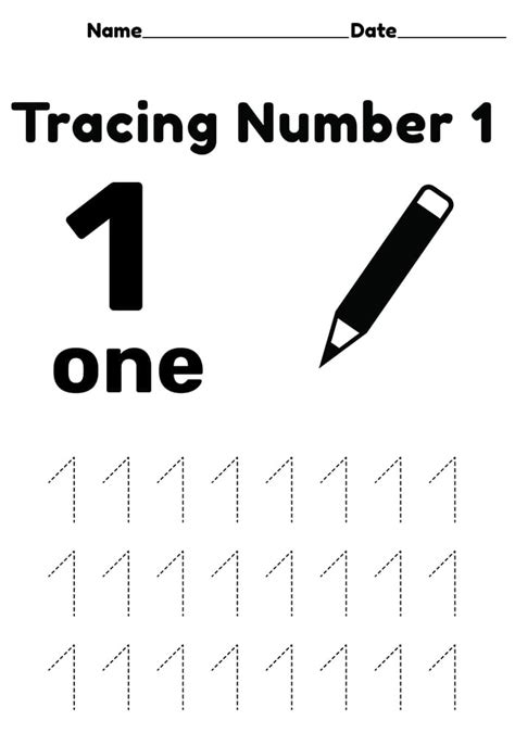 Printable Tracing Of Number 1 Free Download And Print For You