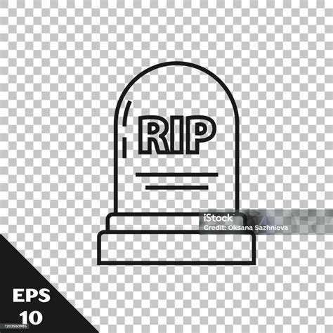 黑線墓碑rip寫上圖示隔離在透明背景上墳墓圖示 向量插圖向量圖形及更多古老的圖片 古老的 地上墳墓 埋 Istock