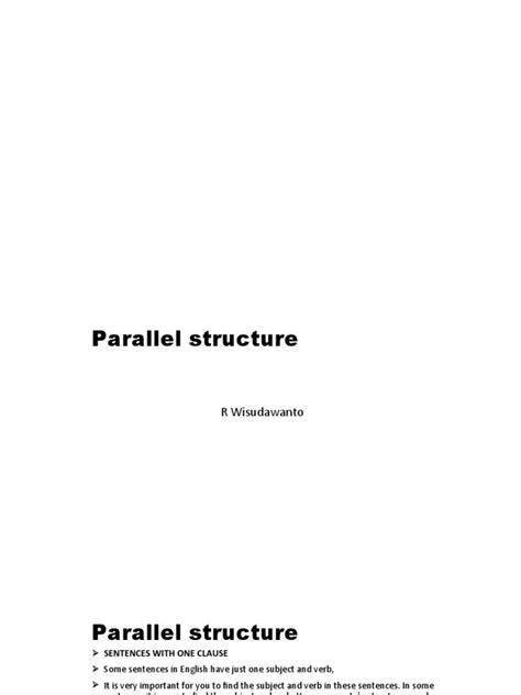 Bab 2 Paralel Structure Pdf Verb Subject Grammar