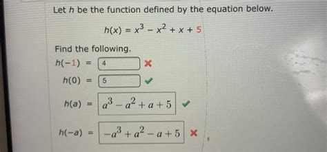 solved let h be the function defined by the equation below