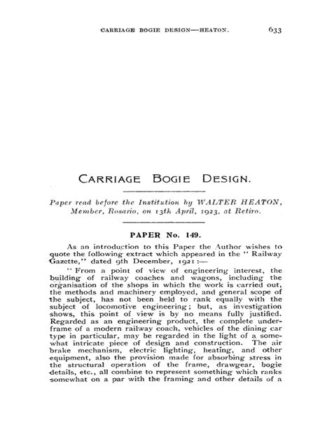 Carriage Bogie Design 1923 Pdf