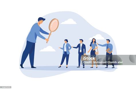 최고의 후보자 또는 직업 인적 자원 헤드 헌트 채용 공석 또는 회사 채용 개념에 대한 인재 선택 고용주 상사 또는 인사는 면접