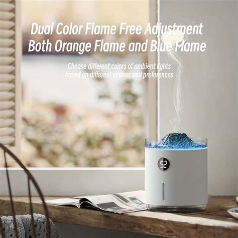Luftbefeuchter Vulkan Flame Aroma Diffusor Mit Digitalanzeige And Led