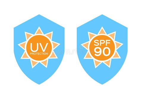 UV LOGO Uva Uvb And Spf With Orange Color Stock Vector Illustration Of Shadow Collagen