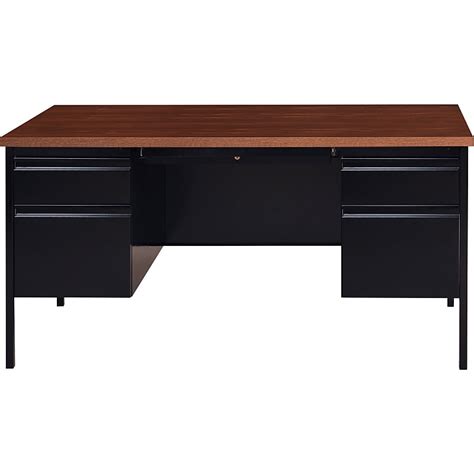 Hirsh 60w Double Pedestal Computer Desk Black Walnut 20101 Image 1
