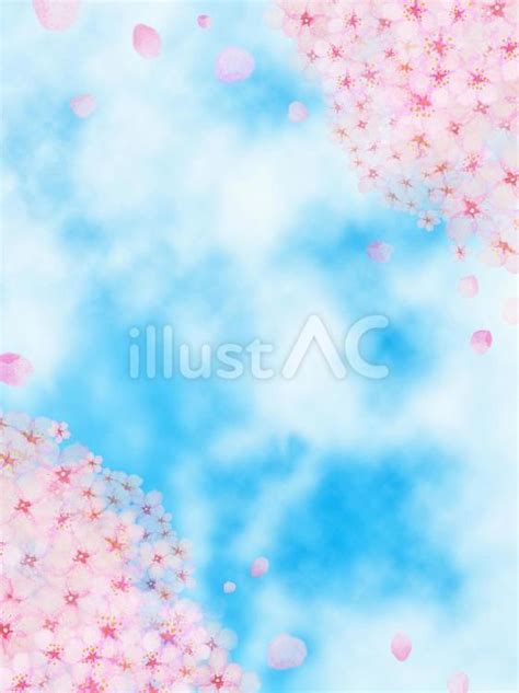 桜04満開の桜と青空イラスト No 23433184｜無料イラスト・フリー素材なら「イラストac」