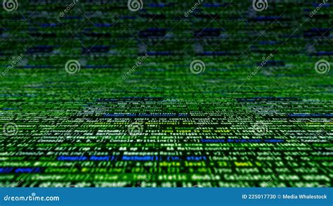 Infinite Code In Matrix Animation Endless Text Of Multicolored