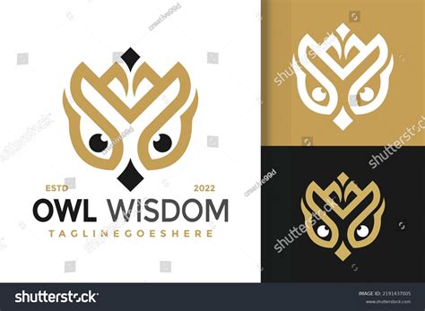 Owl Bird Wisdom Logo Design Brand Stock Vector Royalty Free