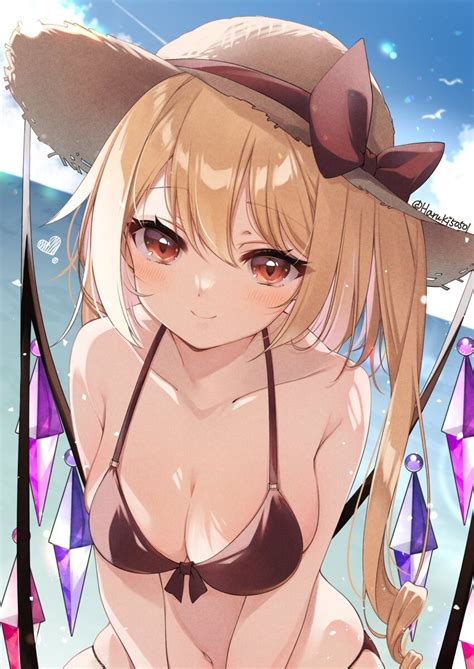 Haruki Colorful Macaron Flandre Scarlet Touhou Absurdres Highres 1girl Bikini Blonde