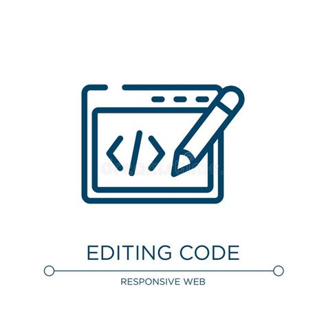 Editing Code Icon Linear Vector Illustration From Programming Line