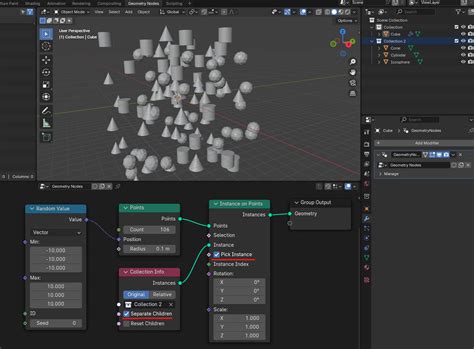 Emitting Different Types Of Geo In Geo Nodes Particles And Physics Simulations Blender