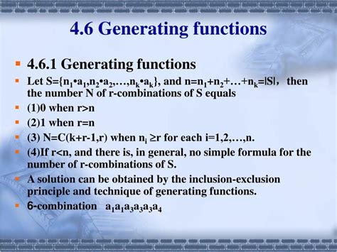 Ppt 46 Generating Functions Powerpoint Presentation Free Download Id1089619