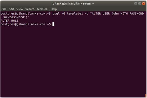 How To Create A New User With A Password In Postgresql In Ubuntu 1804 Gihan Dilanka