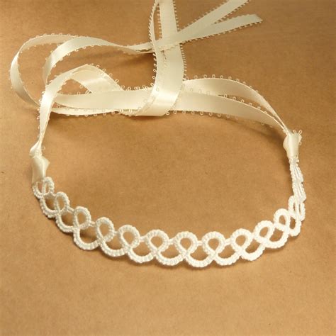 Tatting Pattern Tatted Choker With Satin Ribbon By Decoromana Etsy