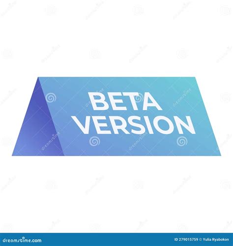 Beta Version Icon Cartoon Vector Data Button Stock Vector