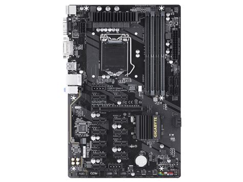Gigabyte B250 FinTech Intel LGA1151 Socket Mining ATX Desktop ...