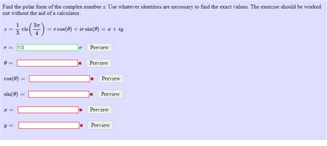Solved Find A Polar Representation For The Complex Number Z Chegg