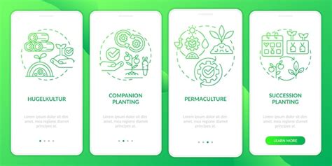 Premium Vector Methods Of Gardening Green Gradient Onboarding Mobile