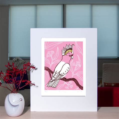 Black Cockatoo Linocut Print O Gosh Shop