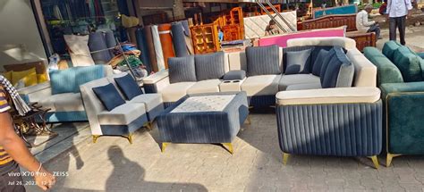 Blue 8 Seater Designer Sofa Set 3221 Leather At Rs 40000set In