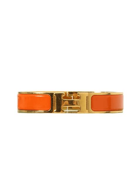 Pulseira Hermès Clic H Bracelet Laranja Original Gringa