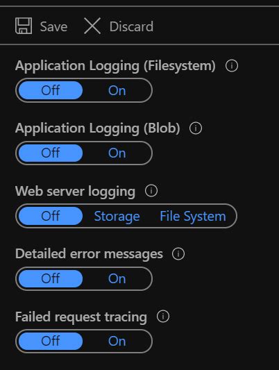 Az Webapp Log Config Application Logging False Doesn T Turn It Off