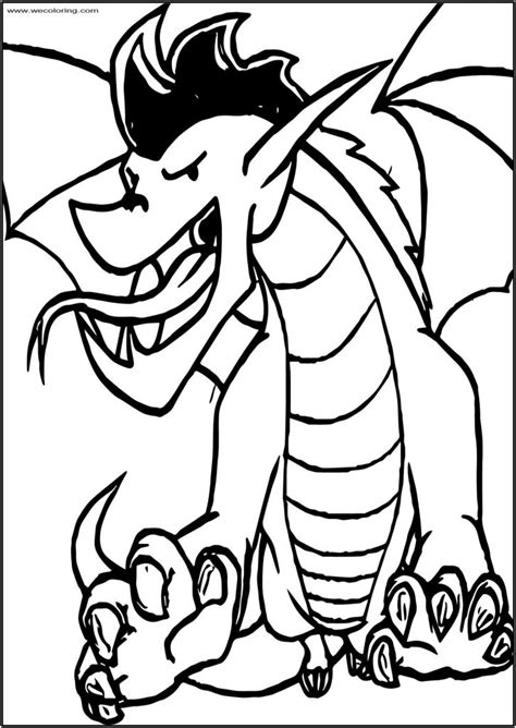 Fire American Dragon Jake Long Free A4 Printable Coloring Page