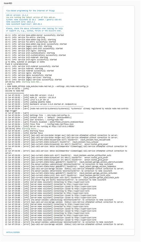 Node Red Connection Failed To Ha After Update Core To Node