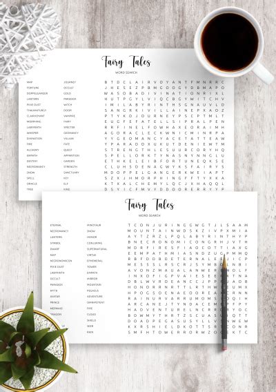 download printable fairy tales word search template pdf
