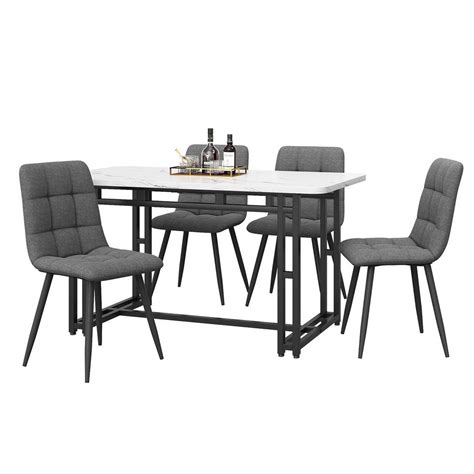 Liebtech Esstisch 120x70cm Schwarz Esstisch Mit 4 Stühlen Set Moderne