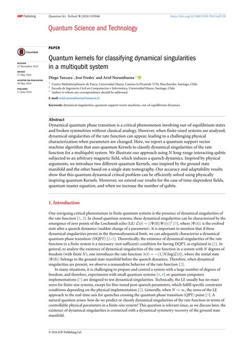 Quantum Kernels For Classifying Dynamical Singularities In A Multiqubit