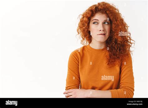 Woman Having Something Interesting On Mind Smart Creative Redhead With