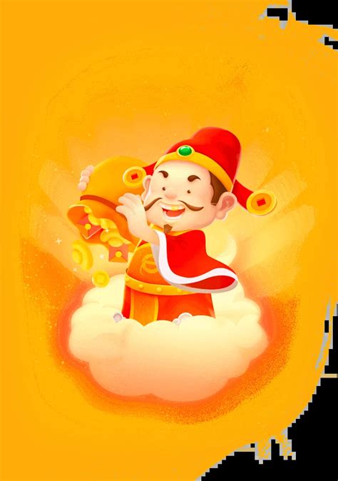 卡通财神 花瓣网