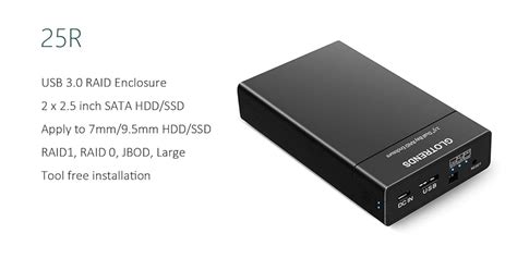Hdd Usb Raid Enclosure Storage Glotrends 25r 2 Bay Usb 3