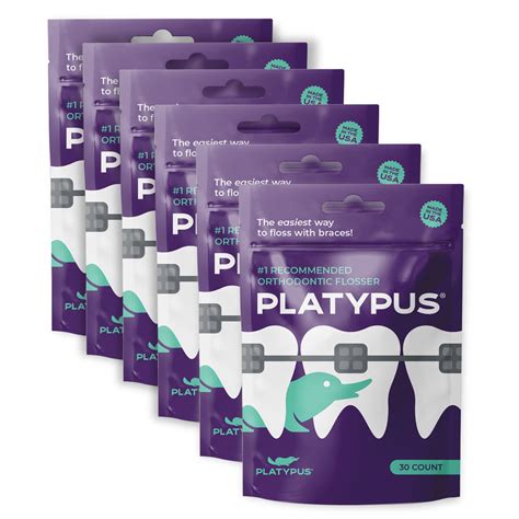 Platypus Orthodontic Flossers For Braces Unique Structure Fits Under