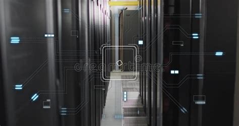 Processing Data Animation Over Server Racks In Data Center Stock Video Video Of Cyber Network