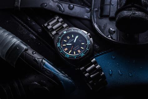 Delma Shell Star Titanium Black Dial Dive Watch 41mm Delma Watches