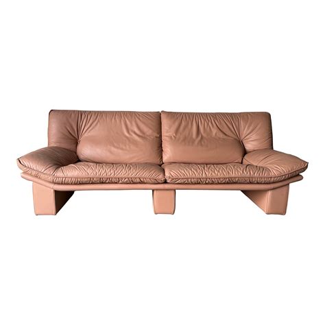 1970s Nicoletti Salotti Postmodern Italian Leather Sofa Chairish