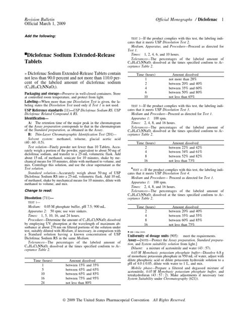 Diclofenac Sodium Tablets 2009 Pdf Buffer Solution Chromatography