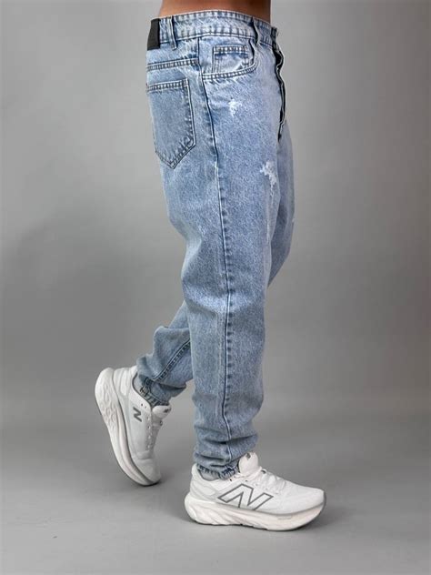 خرید و قیمت شلوار مام استایل آبی روشن زاپ دار Zara کد 86047 بابی مد